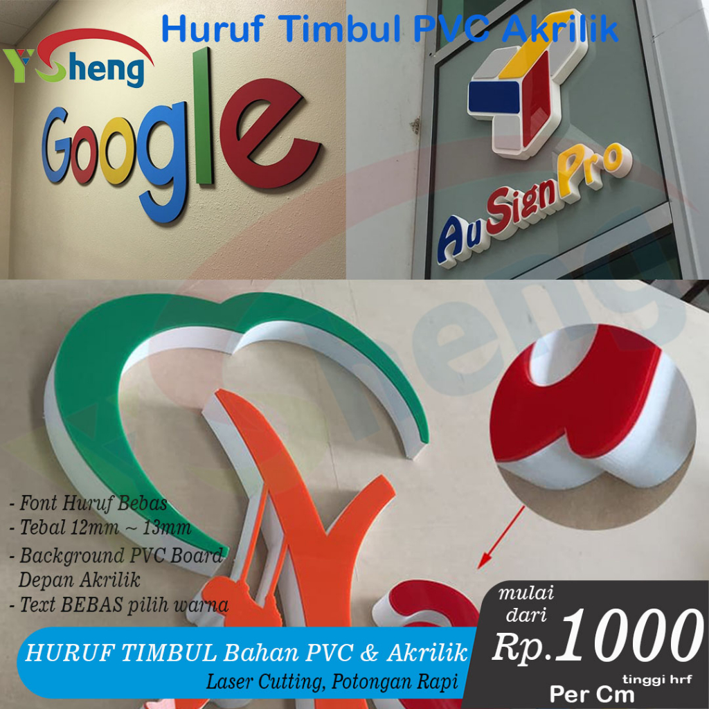 Jual Huruf Timbul 3D / Akrilik Huruf Warna & Pvc board / Letter Acrylic ...