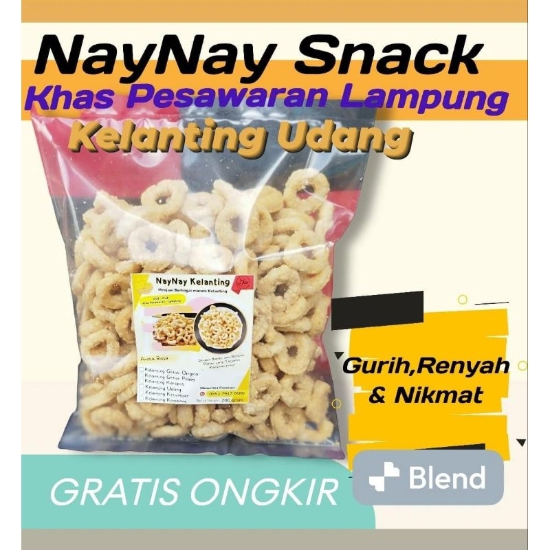 Jual Kelanting Udang Original/NayNay Snack/Makanan Ringan | Shopee ...