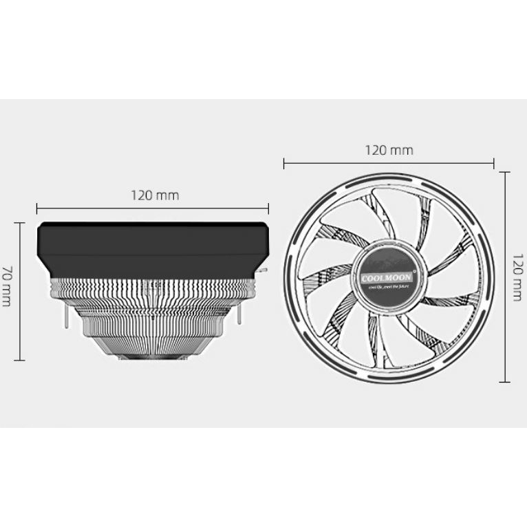 Jual Fan Prosesor Coolmon Glory II ARGB otomatis Cpu Cooler | Shopee ...