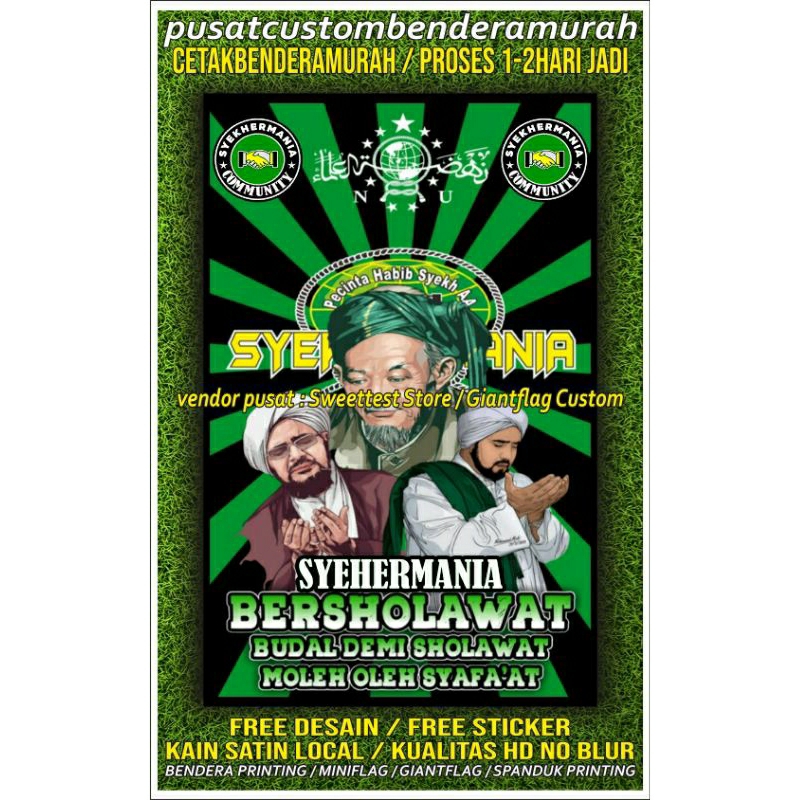 Jual TERBARU + CETAK BENDERA SYEKHERMANIA, BENDERA MAFIA SHOLAWAT ...