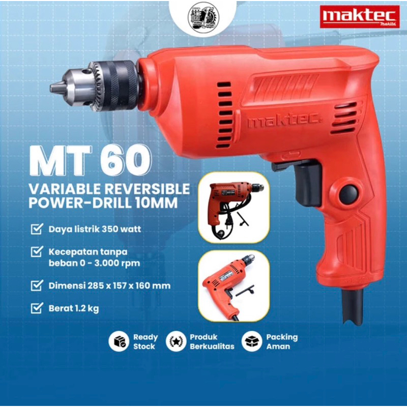 Jual Mesin Bor MAKTEC MT 60 Bor 10mm listrik maktec bolak balik ...