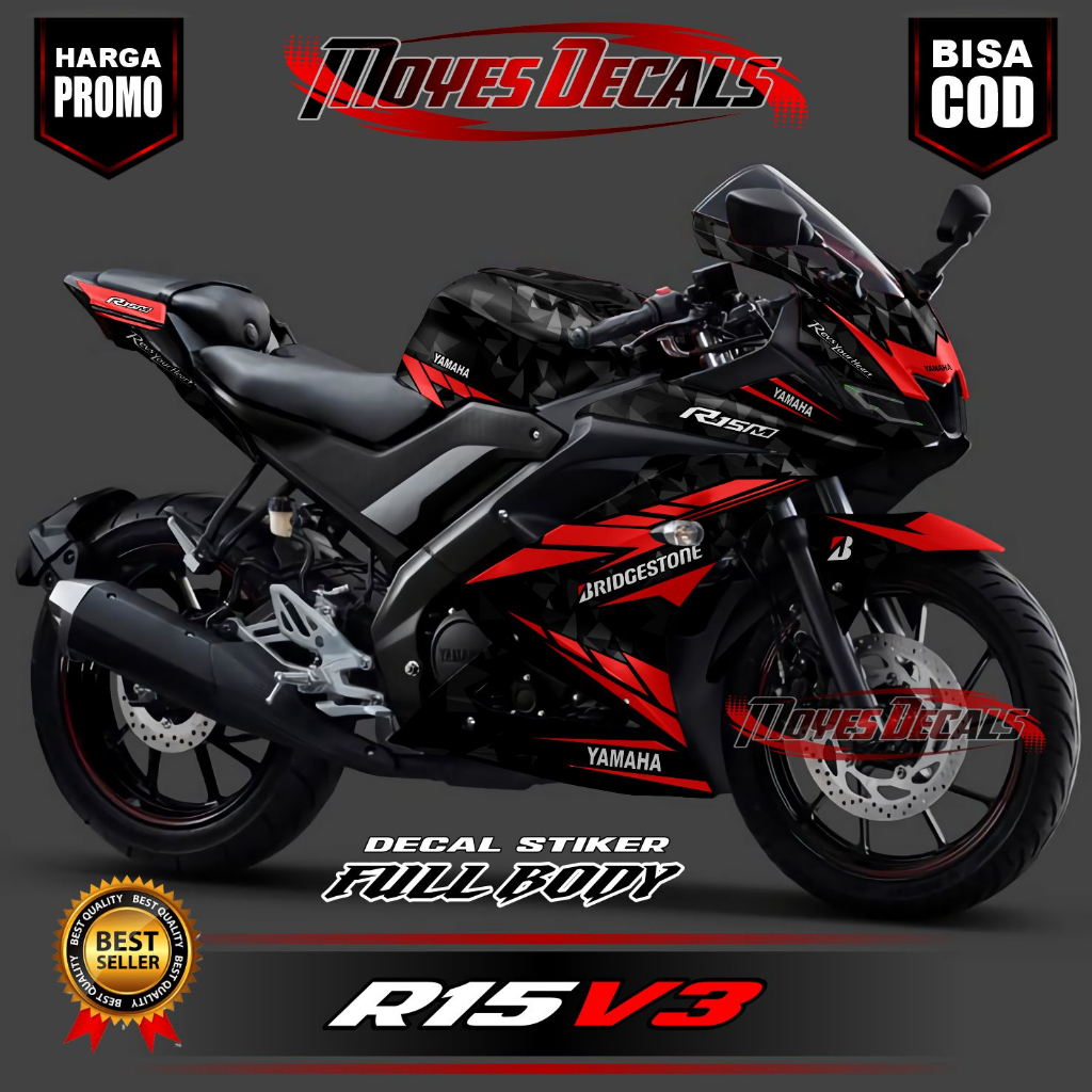 Jual Decal Stiker R15 V3 / Stiker Variasi R15 V3 Fullbody Motif Kaca ...