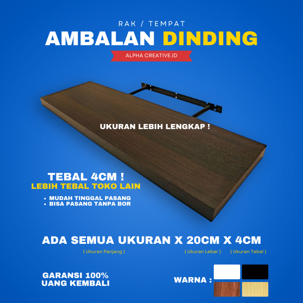 Jual Rak Ambalan Dinding Minimalis Hiasan Papan Hambalan Kayu Laci ...