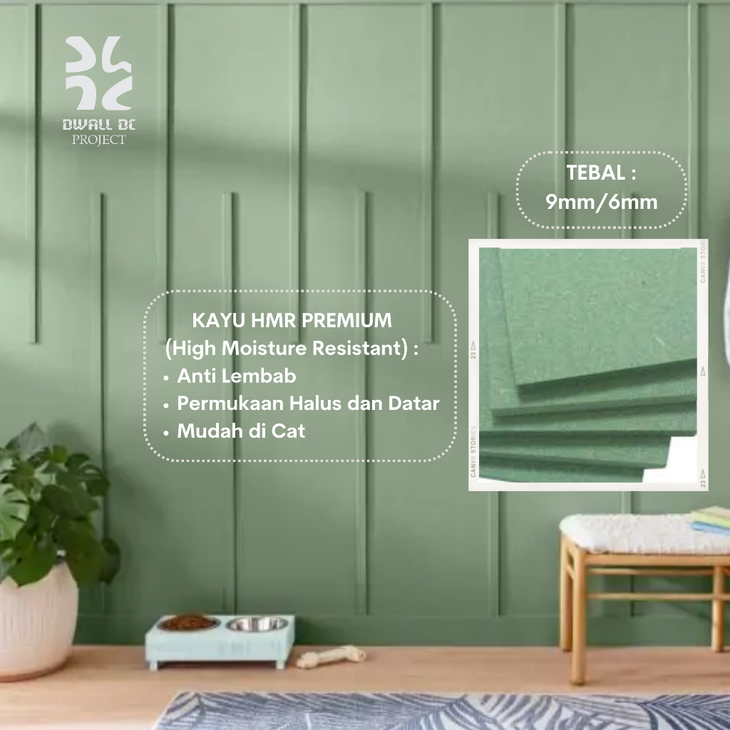 Jual Wall Batten Lis Kayu Dekorasi Dinding Wall Molding Panel Papan MDF HMR Anti Air | Shopee ...