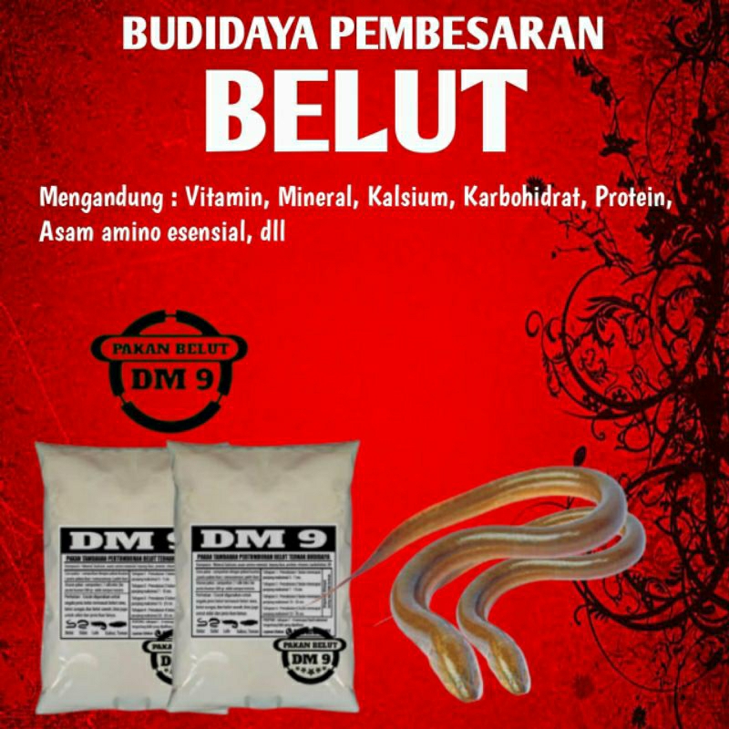 Jual Pakan belut budidaya pembesaran DM 9 berat 1 kg suplemen vitamin ...