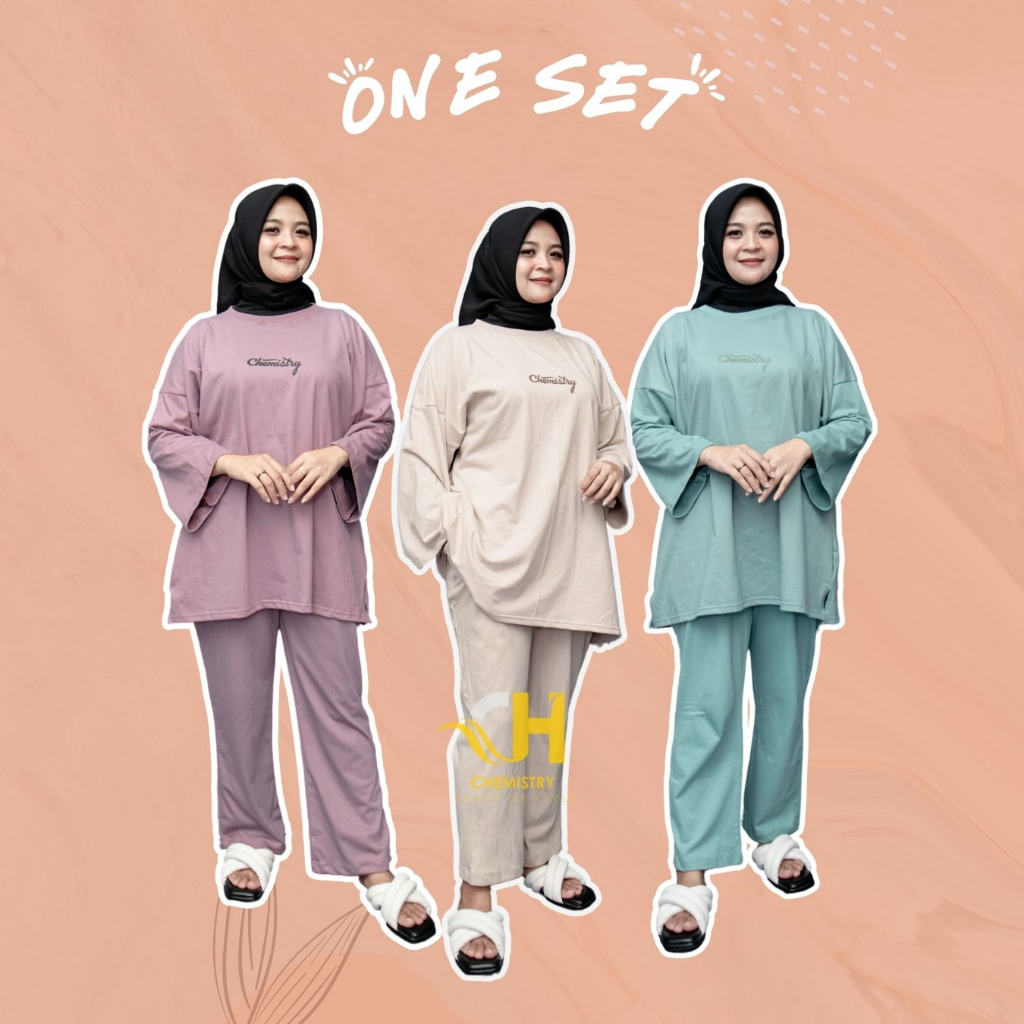 Jual One Set Oversize Wanita Bahan Combed 20s | Shopee Indonesia