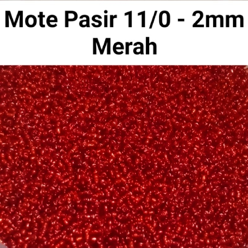 Jual Manik Mote Payet Pasir Merah ukuran 2mm 12/0 - 10Gram | Shopee ...