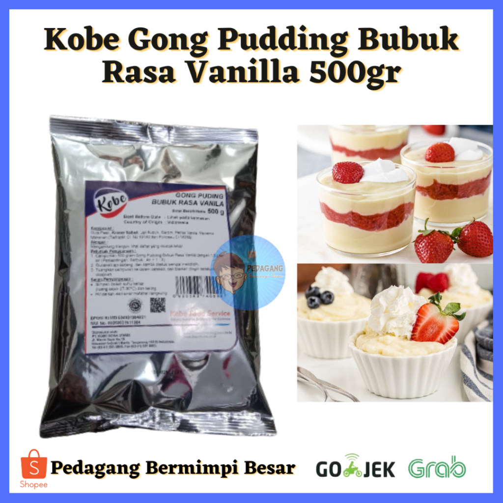 Jual Kobe Pudding Vanilla 500g/ Kobe Gong Pudding Bubuk Rasa Vanilla ...