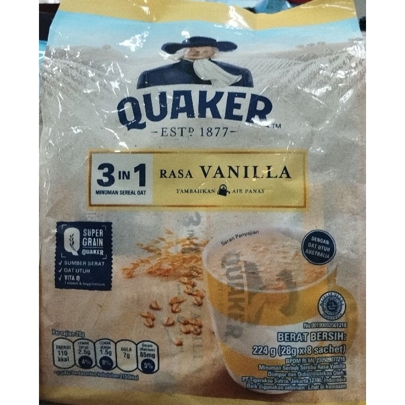 Jual Quaker Oat 3in1 Rasa Vanilla | Shopee Indonesia