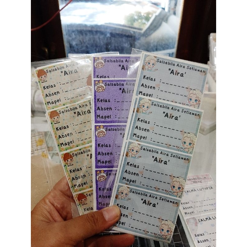 Jual costum stiker label nama | Shopee Indonesia