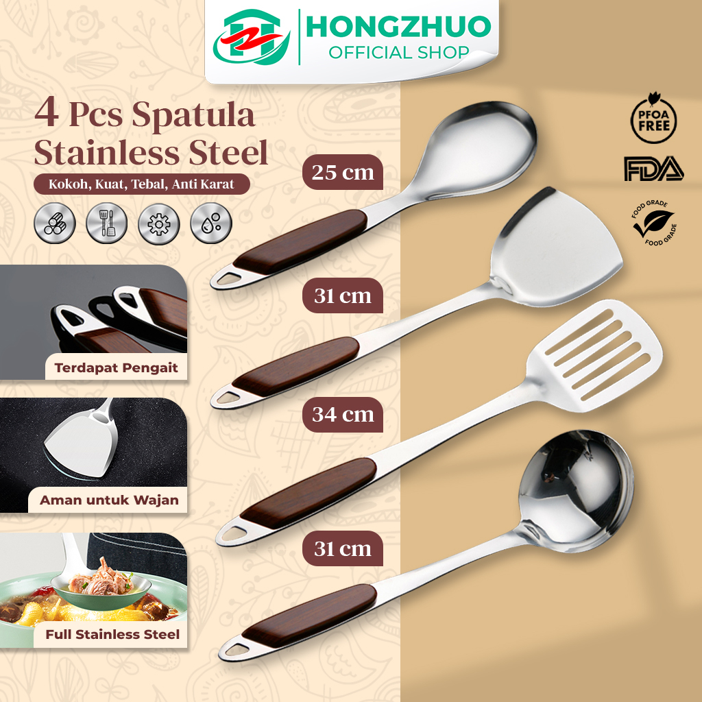 Jual Hongzhuo Sodet Stainless Steel Spatula Sutil Susuk Penggorengan ...