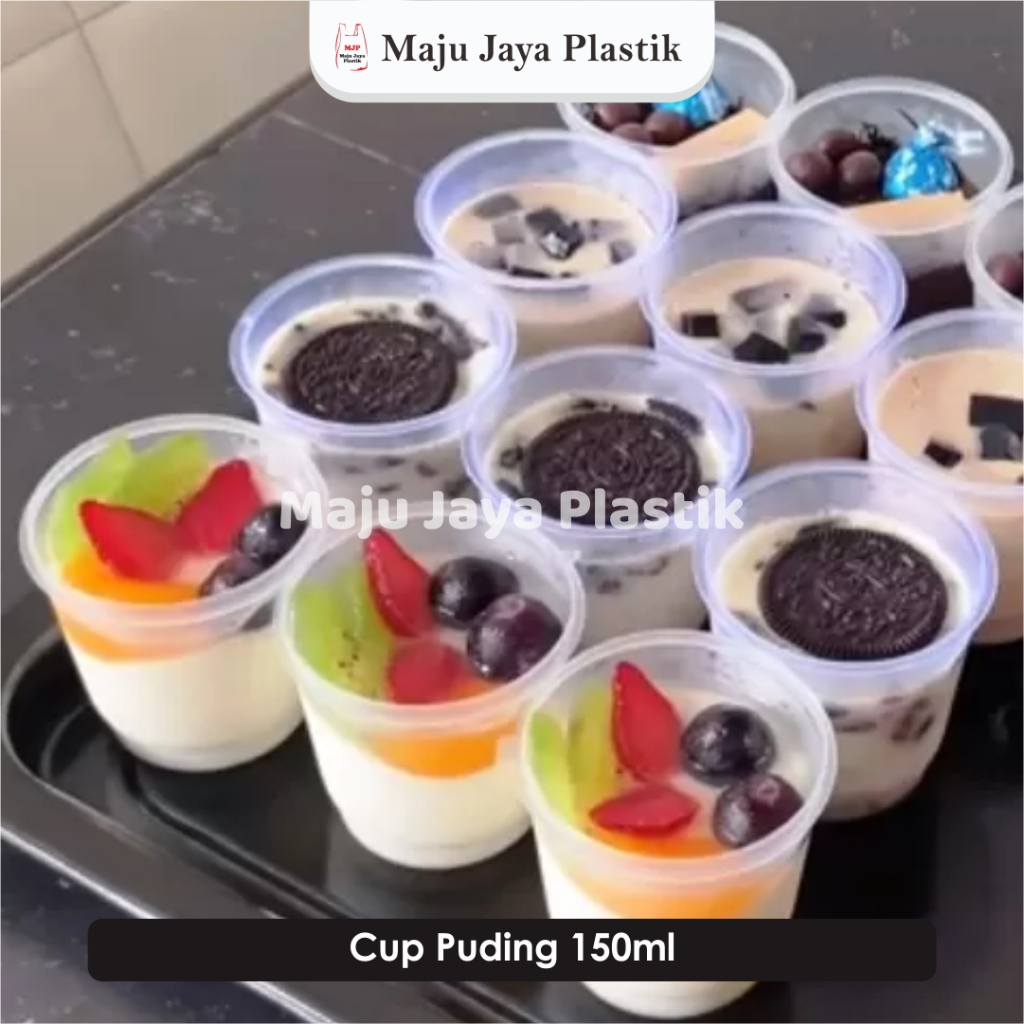 Jual 25pc Cup Puding 100ml 150ml MP 200 ml plus tutup Cup Pudding Plastik gelas Puding mini mika ...