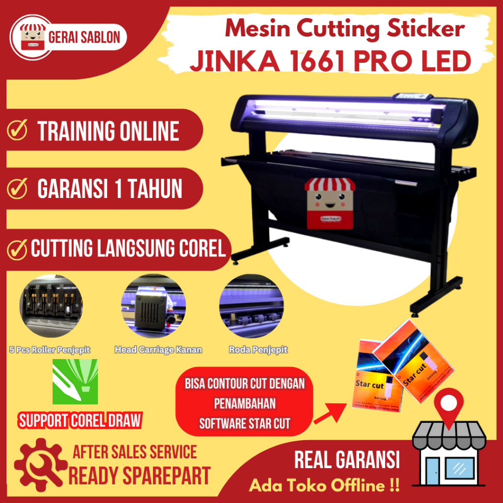 Jual MESIN CUTTING STICKER 1661 PRO LED | COREL DRAW | Shopee Indonesia