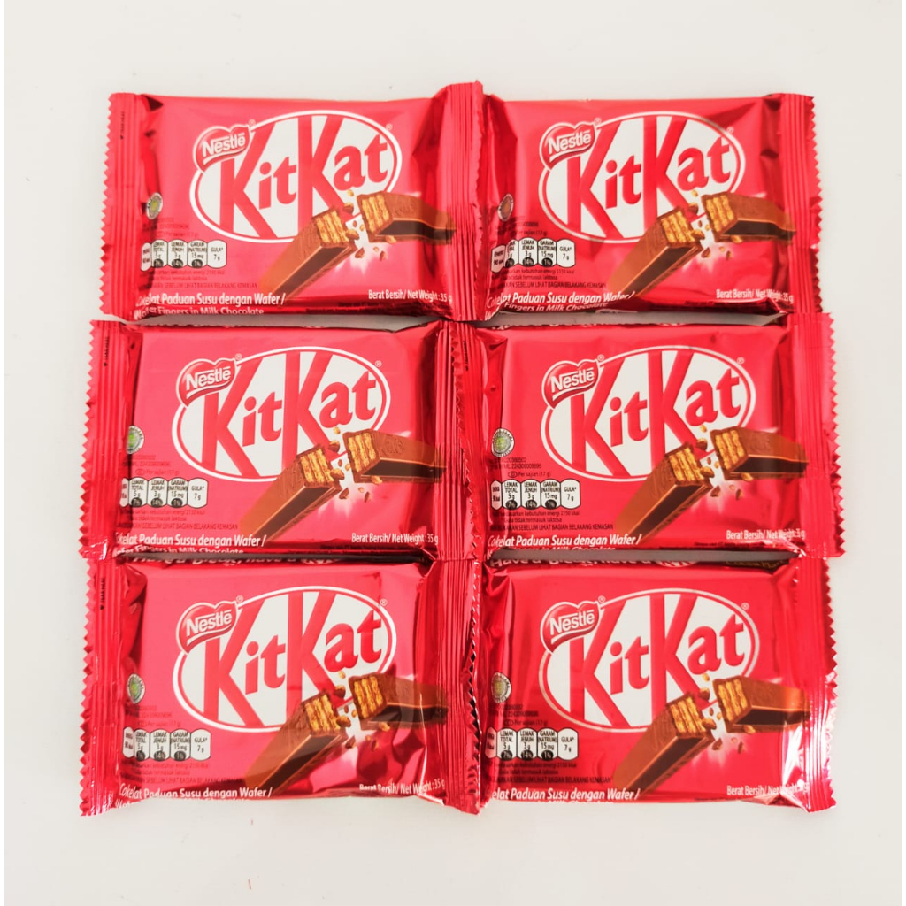 Jual .6 pcs Nestle kitkat 4F 35 gr milk chocolate green tea wafer ( SCP ...
