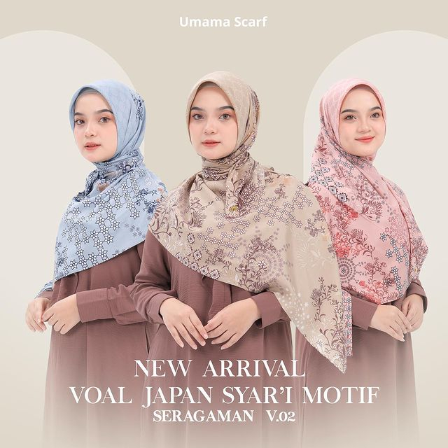 Jual Umama Scarf - Kerudung Motif Jilbab Segi Empat Hijab Daily Segi ...