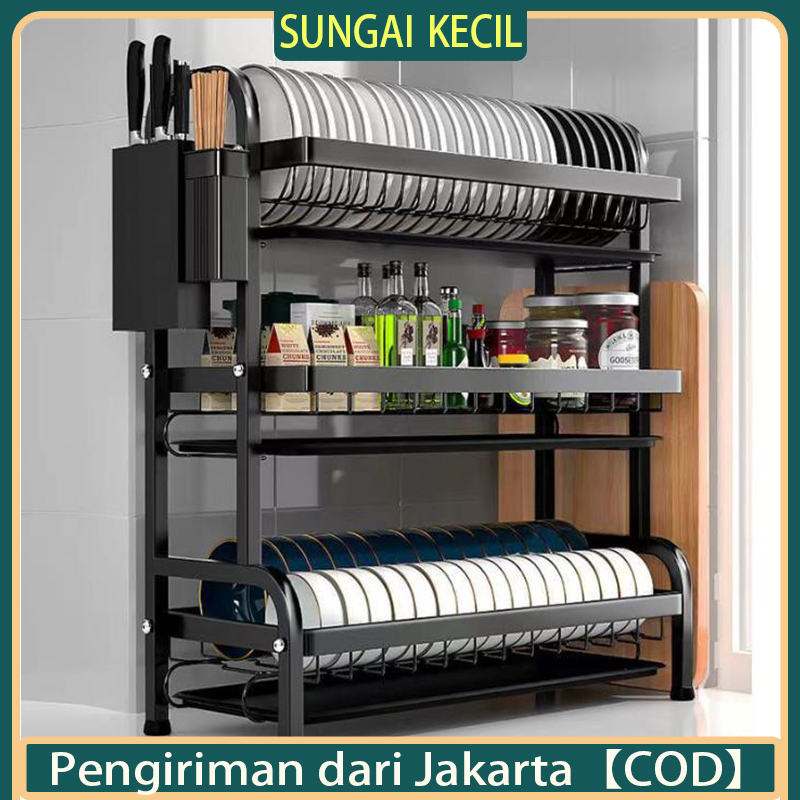 Jual Rak Piring Rak Cuci Piring Penyimpanan Dapur Stainless Steel Dish ...