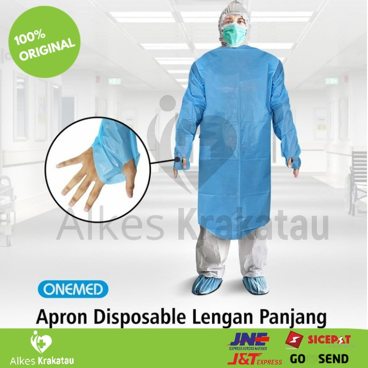 Jual Apron Disposable Lengan Panjang Onemed isi 10 pcs / Apron Plastik ...