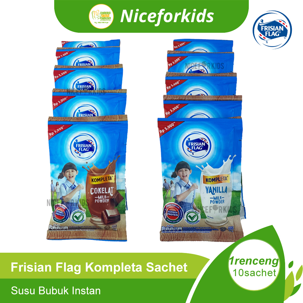 Jual Susu Bubuk Frisian Flag Kompleta Sachet Milk Powder / Susu Bendera ...