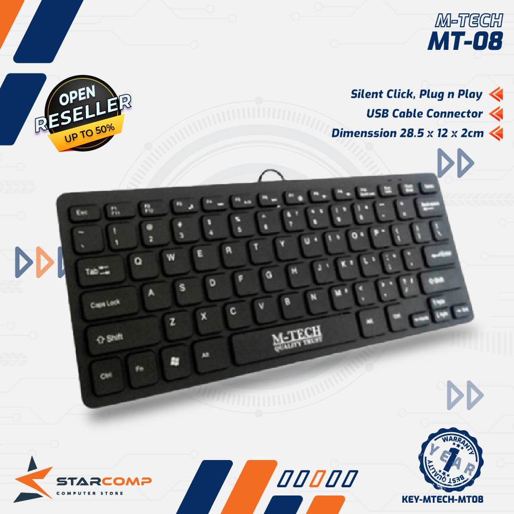 Jual Keyboard Mini M-Tech MT-08 Wired USB Multi MTech MT 08 | Shopee ...