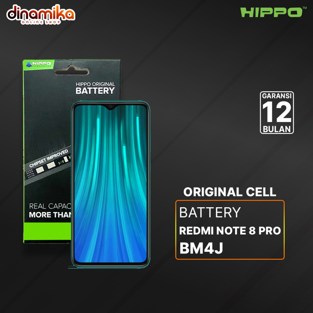 Jual Hippo Baterai Battery Xiaomi Redmi Note 8 Pro Hippo baterai BM4J 4500mAh Ori | Shopee Indonesia