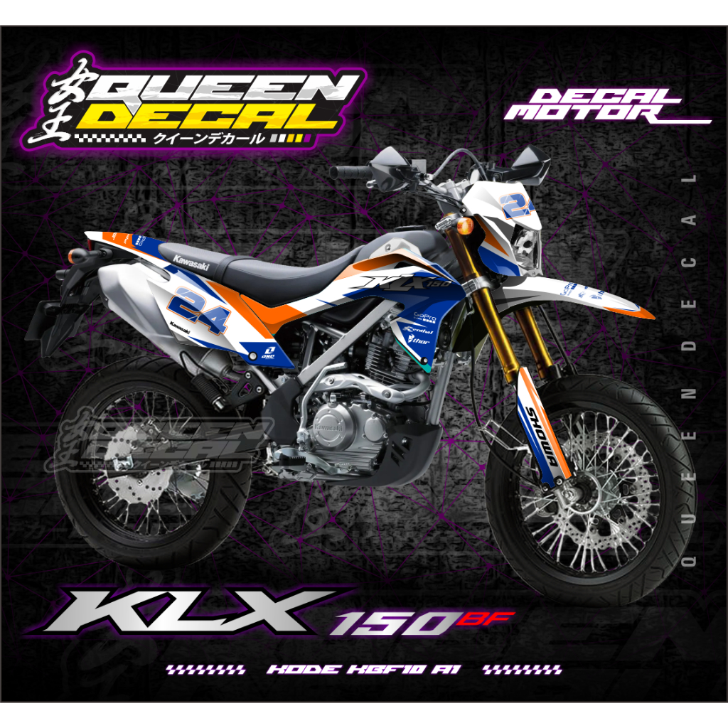 Jual STIKER DECAL CUSTOM KAWASAKI KLX BF 150 - D TRACKER - CUSTOM DESAIN BIRU - KBF10 | Shopee ...