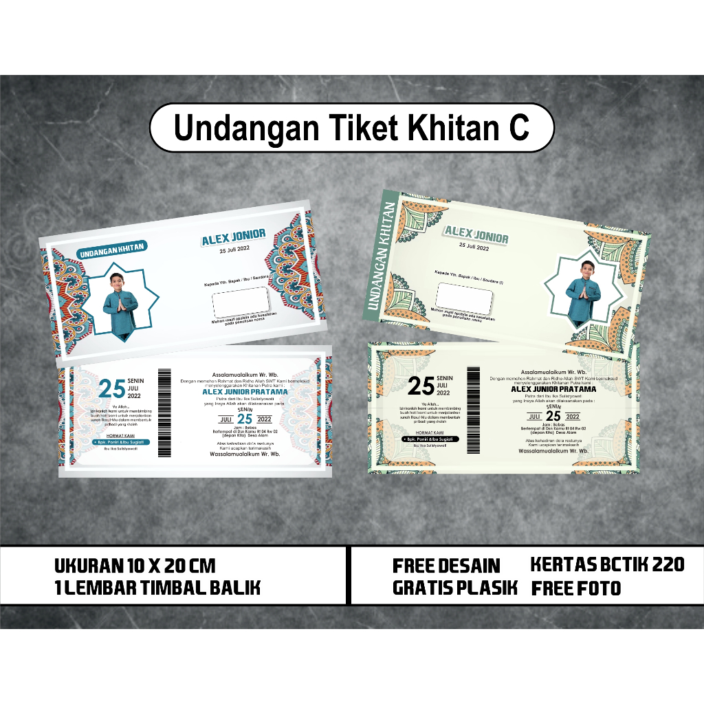 Jual Undangan Tiket Khitan C | Shopee Indonesia