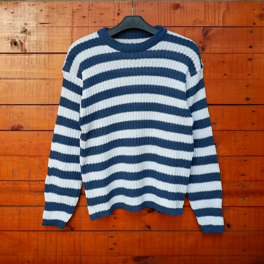 Jual ALEEA SWEATER STRIPE RAJUT ATASAN WANITA | Shopee Indonesia