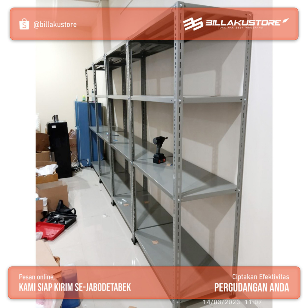 Jual Rak gudang besi serbaguna 4 susun 100x40x200cm | Shopee Indonesia