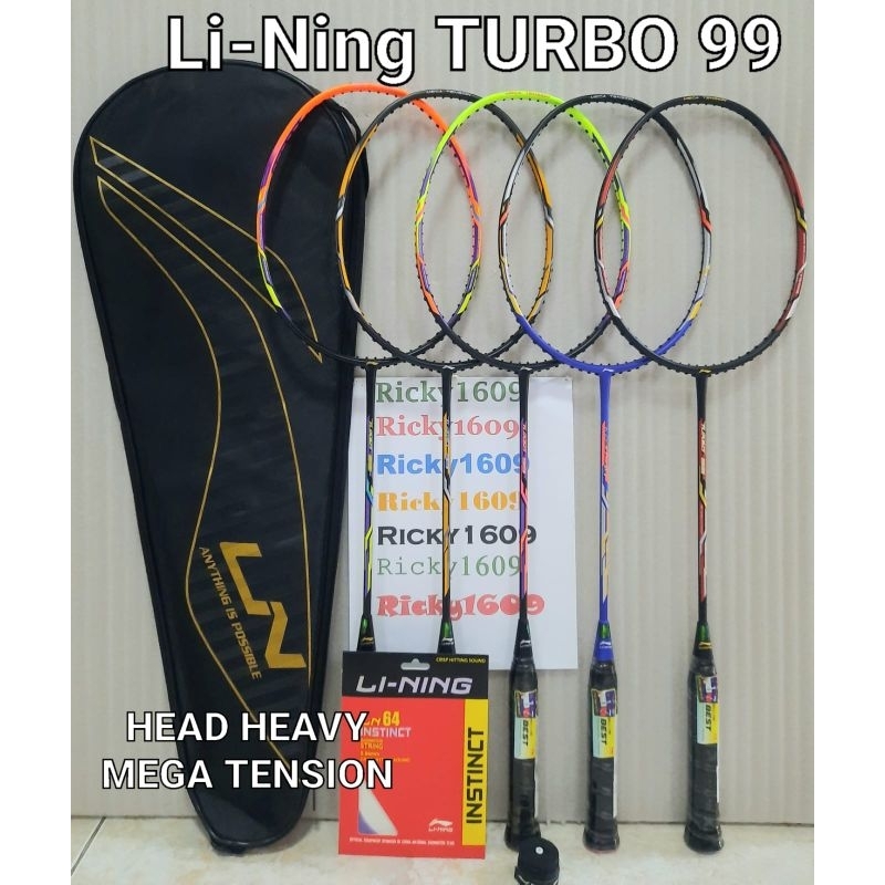 Jual RAKET BADMINTON LINING TURBO 99 - MEGA TENSION UP TO 30 LBS - HEAD ...