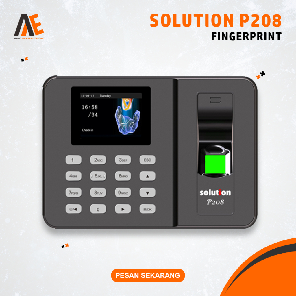 Jual Mesin Absensi Solution P208 Fingerprint Sidik Jari Kantor Hotel Bank | Shopee Indonesia