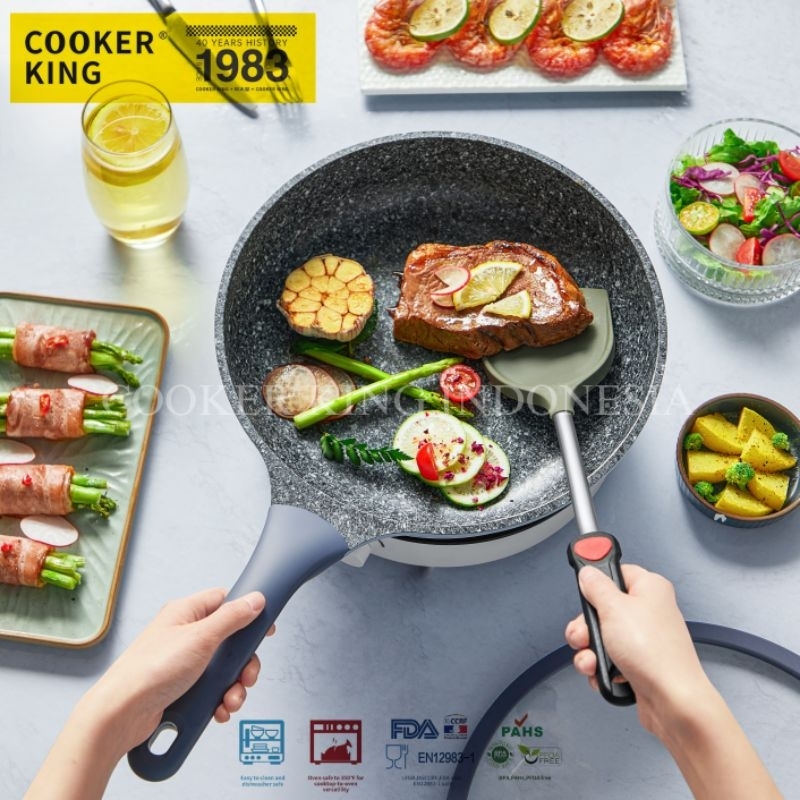 Jual Cooker King Deep Frypan 28 CM + Lid Cookware New Premium Marble ...
