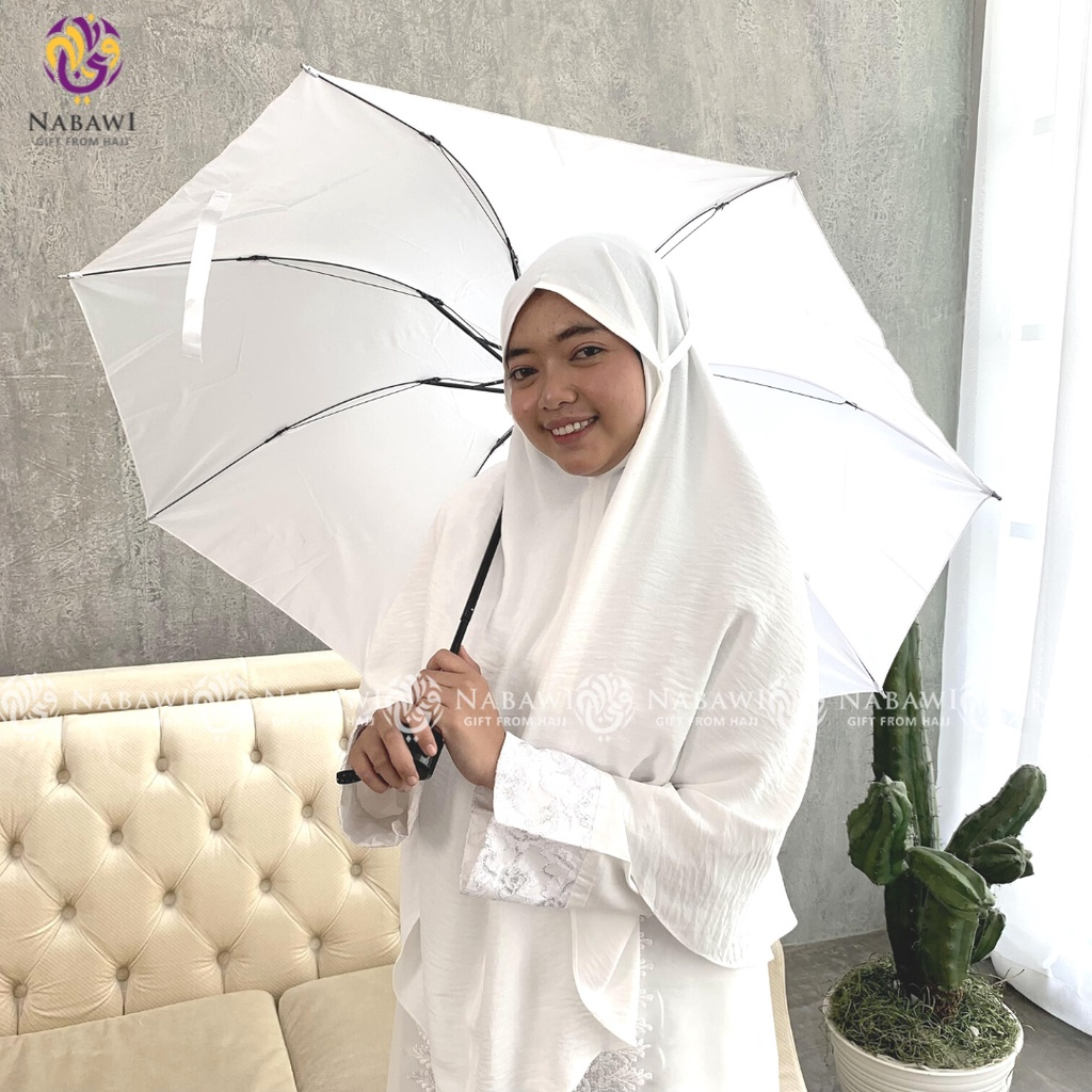 Jual Payung Lipat 3 Putih Polos Perlengkapan Haji dan Umroh | Shopee ...