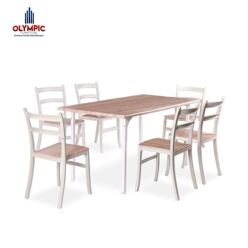 Jual Meja Makan Kayu / Dining Table 6 Kursi DTM Simpsons 6s Olympic ...