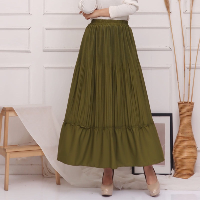 Jual Rok Susun 101 Clara / Rok Plisket Lidi Kerut / Rok Plisket Lidi ...