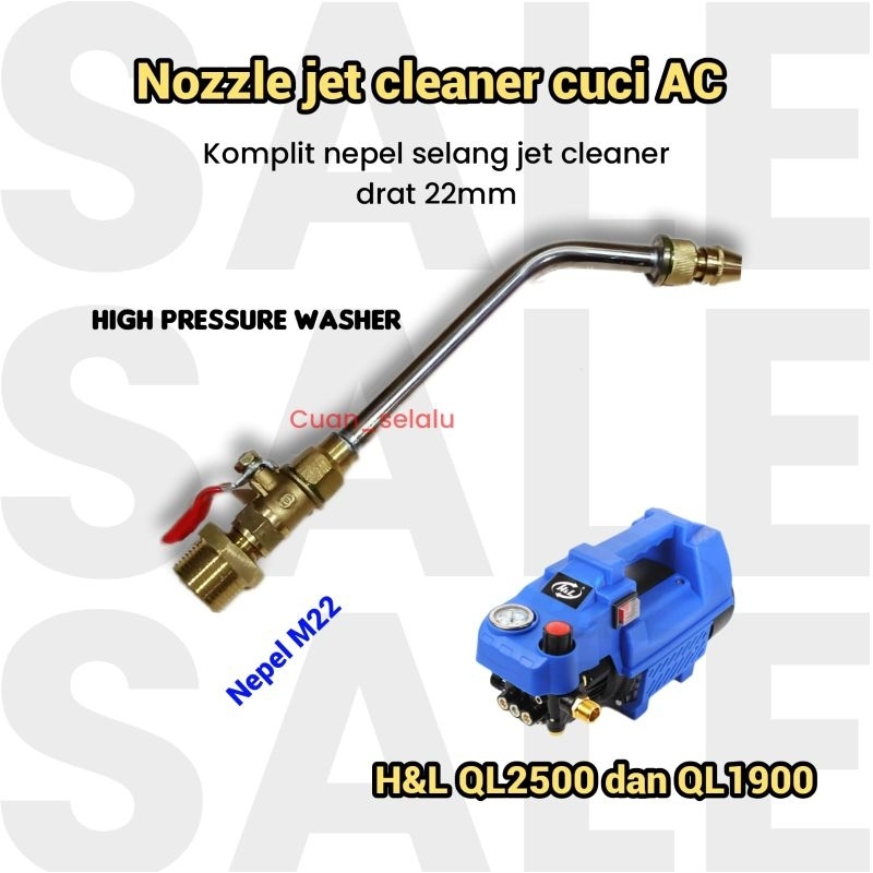 Jual Nozzle jet cleaner cuci stim AC set nepel 22mm | QL2500 QL1900 ...