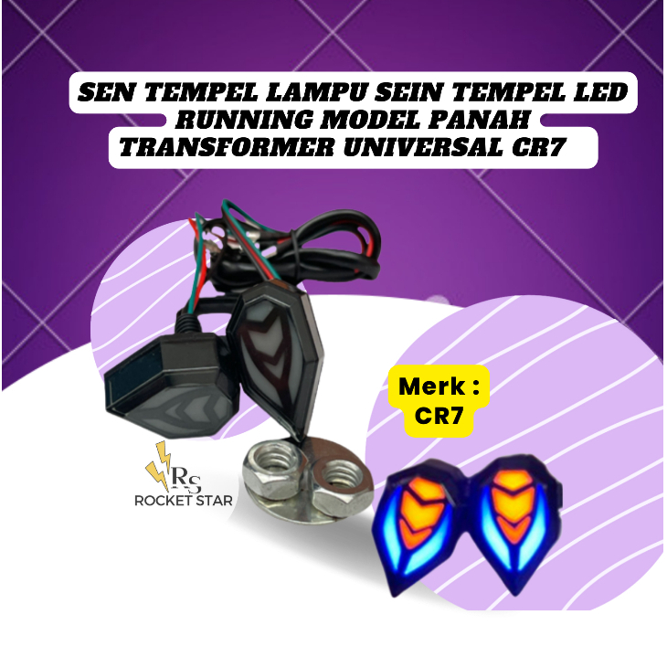 Jual Sen tempel Lampu sein Tempel LED running model Panah Transformer universal CR7 | Shopee ...