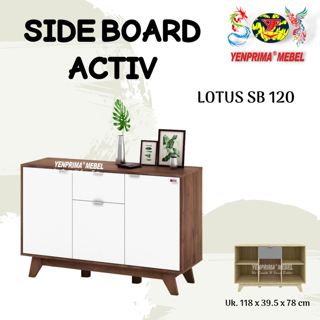 Jual Side Board Activ Lotus SB 120 / Lemari Serbaguna / Laci | Shopee ...