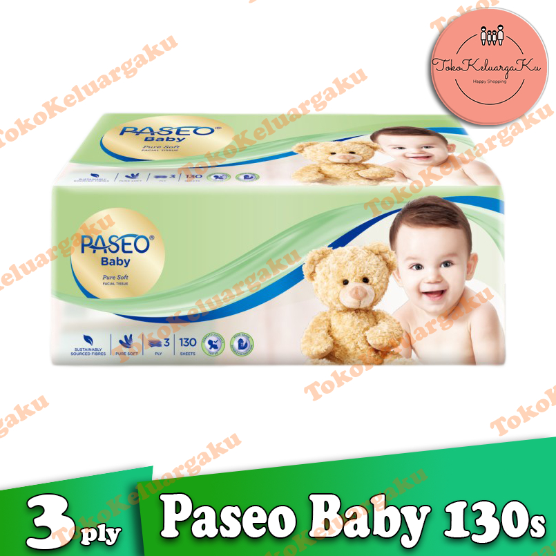 Jual Tissue PASEO Baby Pure Soft Pack 130's 3ply Tebal Halus Lembut ...