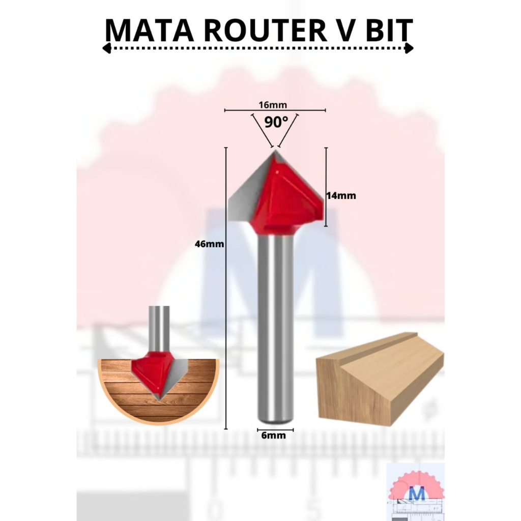 Jual Mata router CNC 3D V groove shank 6mm wood mdf dll V bit | Shopee ...