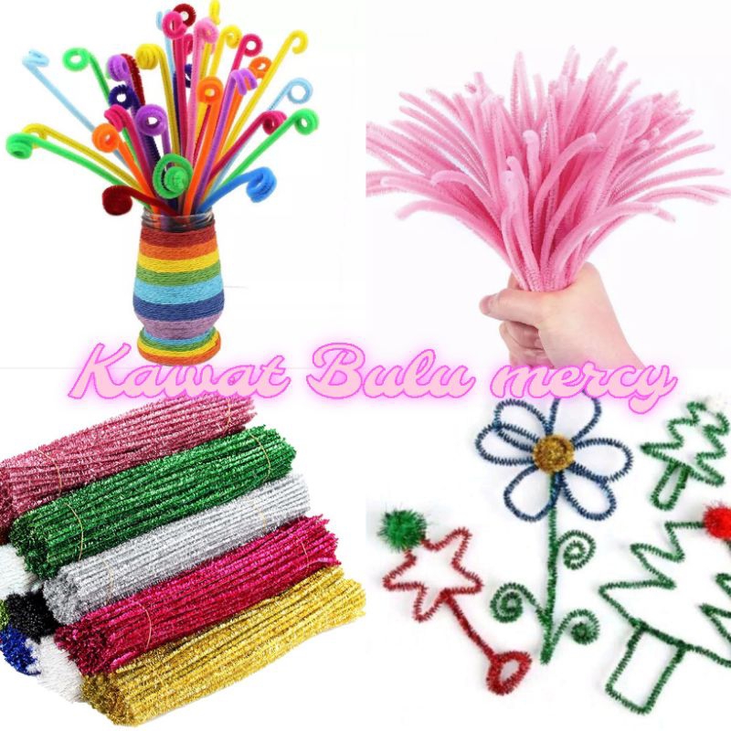 Jual 50 pcs Murah Kawat Mercy Pipe Cleaner Kawat Bulu Mercy Polos Kawat ...
