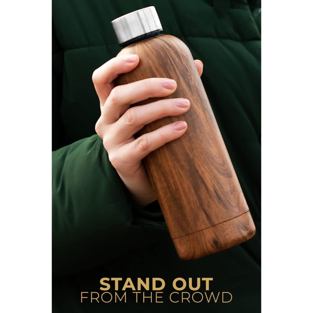 Jual Tumbler CORK KAYU 500ml Botol minum stainless termos marble wood ...