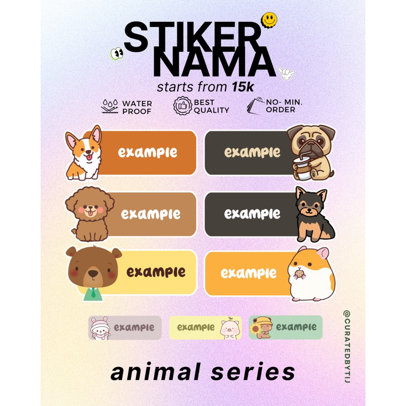 Jual CUSTOM STIKER NAMA WATERPROOF | Label Nama Hewan Animals Dogs ...