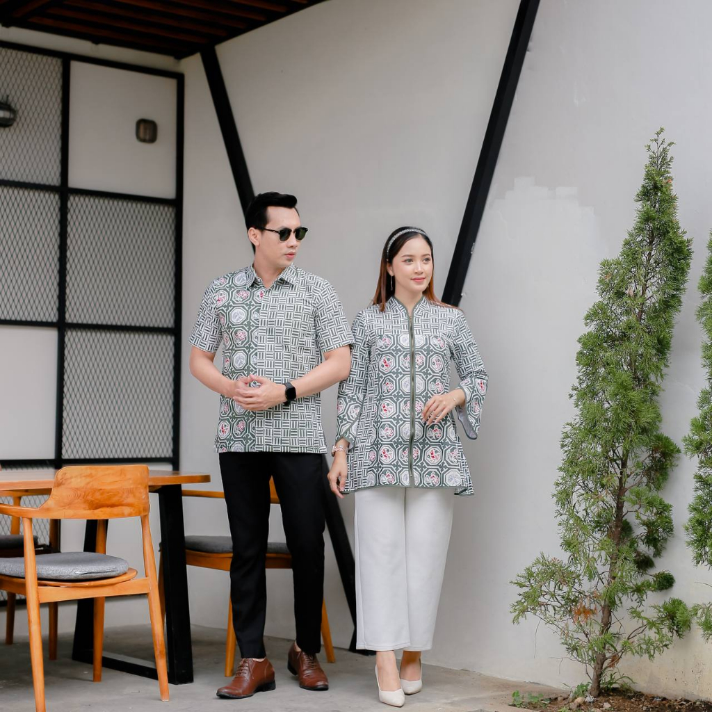 Jual Benang Raja Batik Couple Pria Wanita Katun Motif Gedheg Benji ...