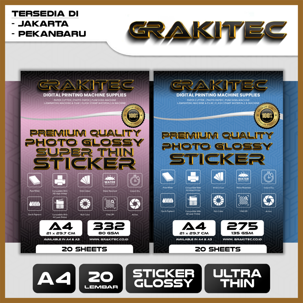 Jual Sticker Glossy Photo Paper F4 A4 - Glossy Photo Sticker Paper Isi ...