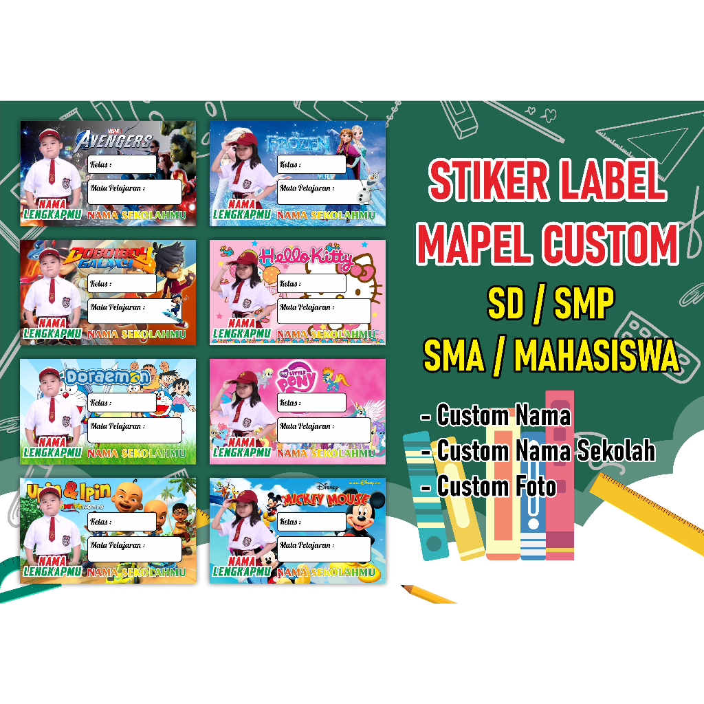 Jual Stiker Label Mapel SD/SMP/SMA | Stiker Label Mapel Custom | Stiker ...