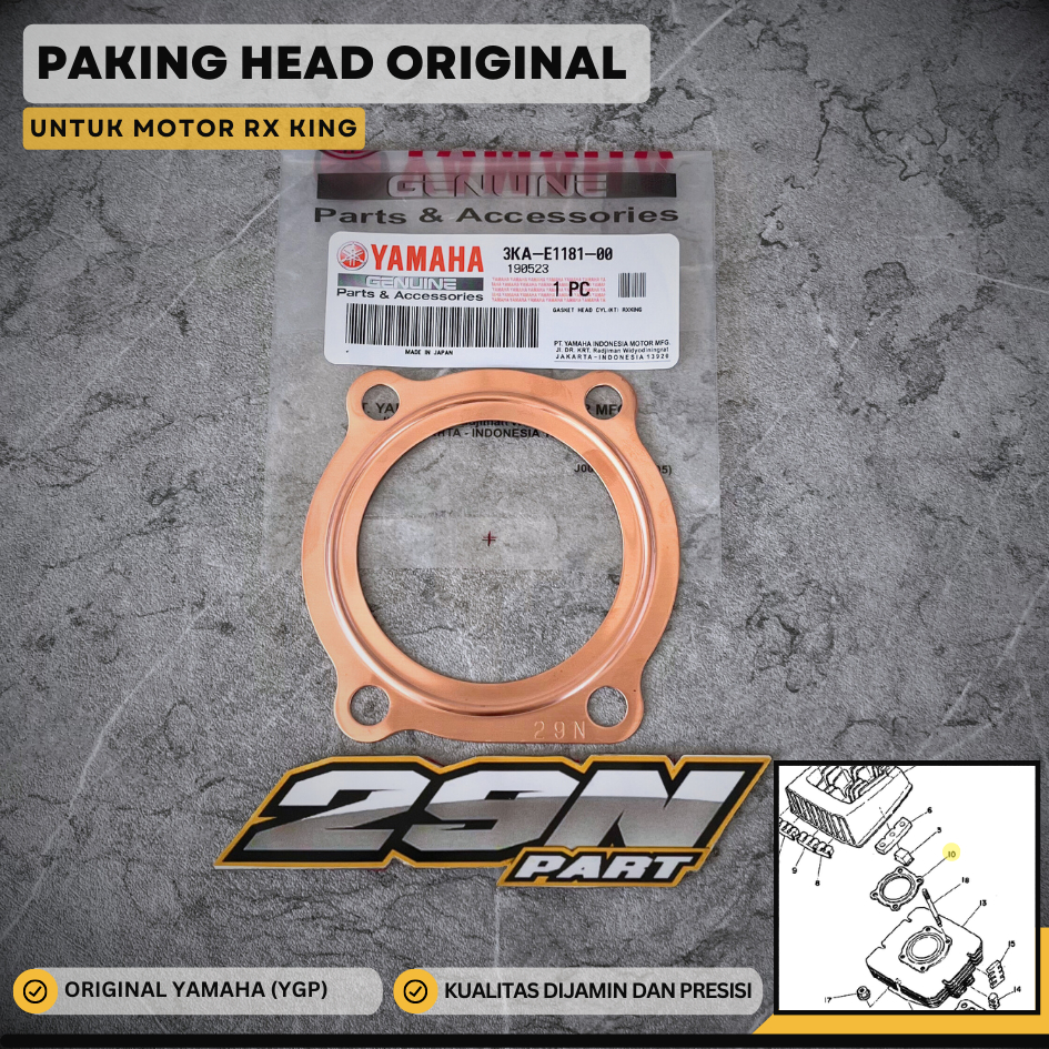 Jual PAKING CYLINDER HEAD RX KING RX-KING (3KA-E1181-00) ORIGINAL YGP ...