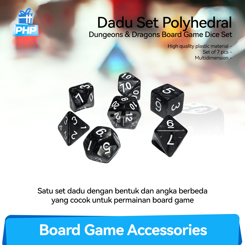 Jual #PHP Dadu Set Polyhedral (Set of 7) Board Game Multi Shapes ...