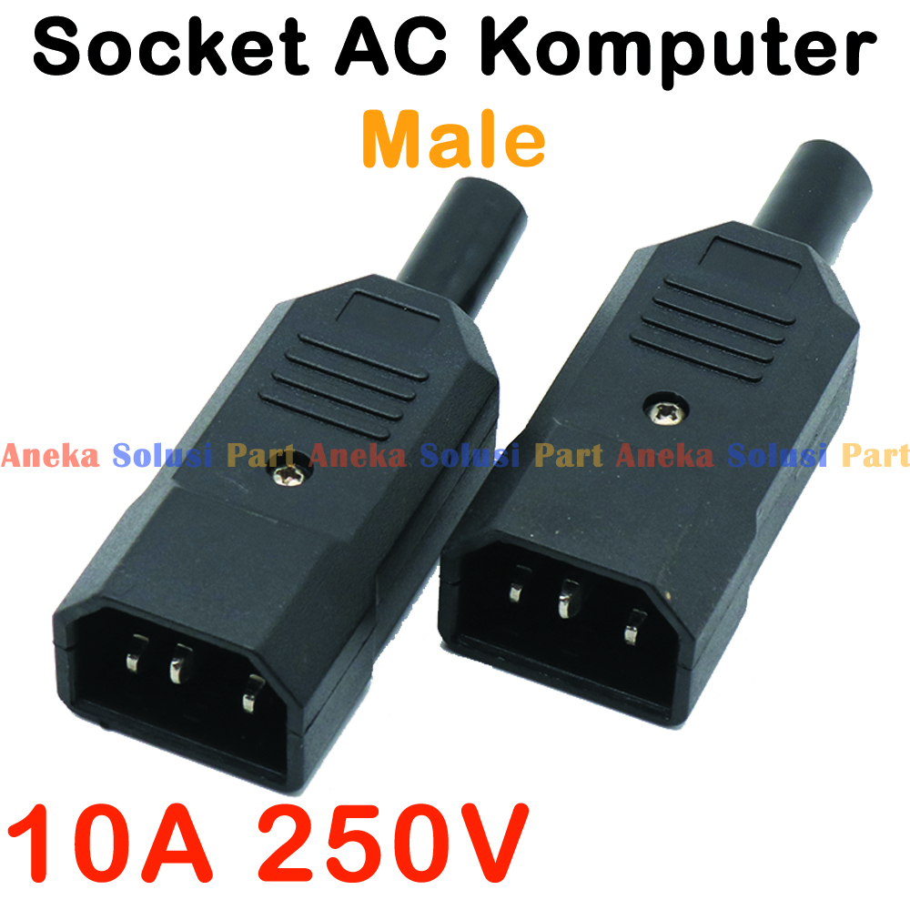 Jual Socket AC MALE Komputer PC CPU Colokkan Jack JANTAN Power 10A 250V ...