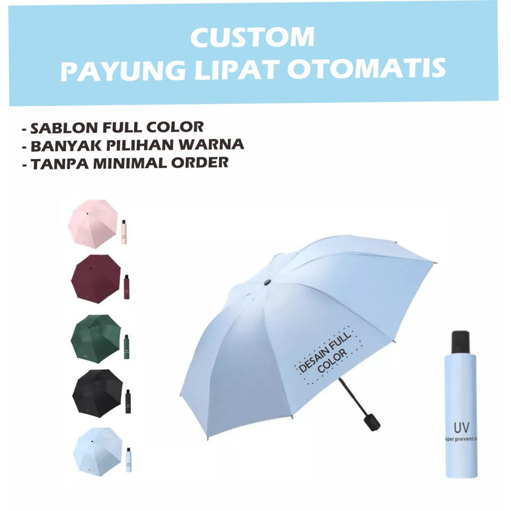 Jual PAYUNG LIPAT UV CUSTOM PREMIUM I PAYUNG CUSTOM I PAYUNG OTOMATIS ...