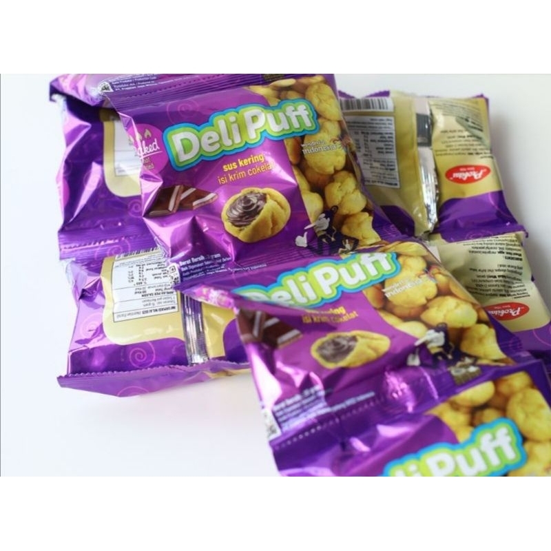 Jual Deli Puff Kue Sus Kering Cemilan Enak isi Krim Cokelat Coklat ...